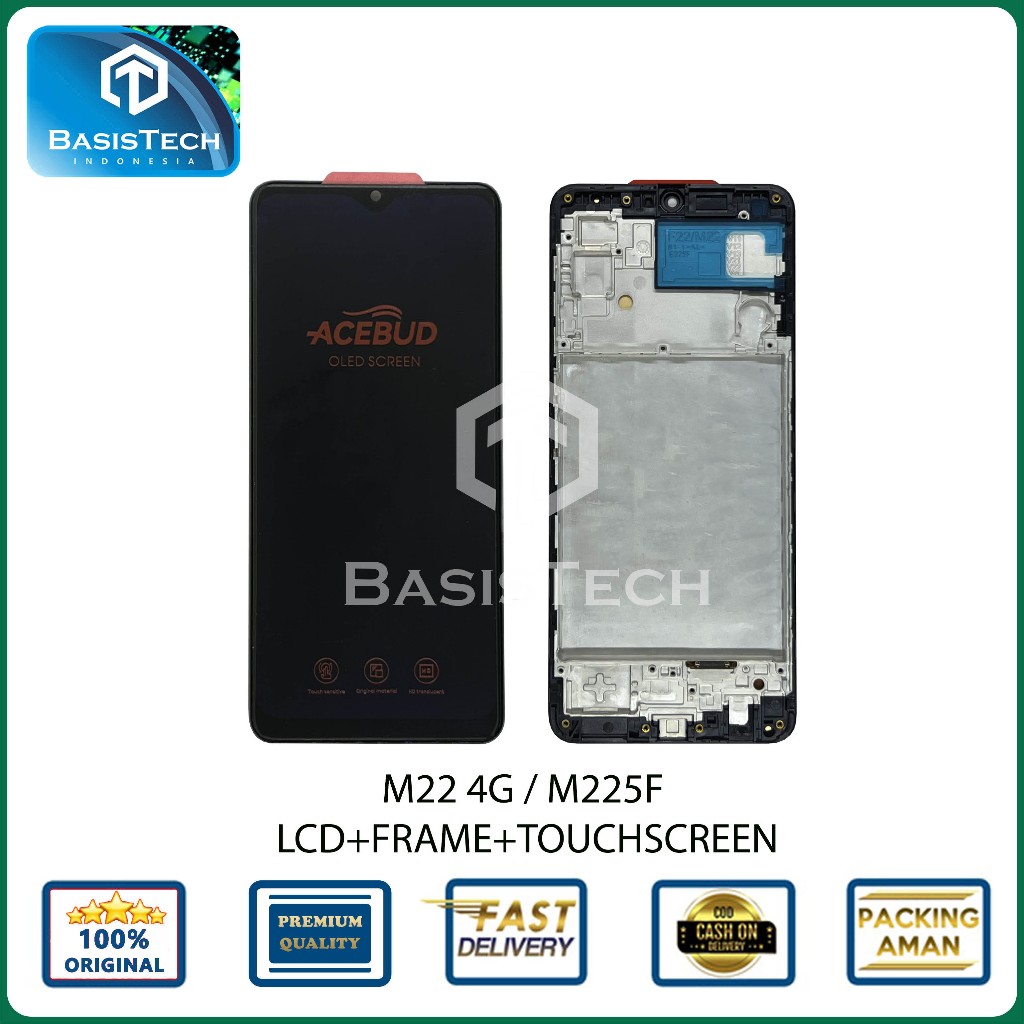 Jual LCD SAMSUNG M22 - M225 - M225F +FRAME SUPER OLED +TOUCHSCREEN ...
