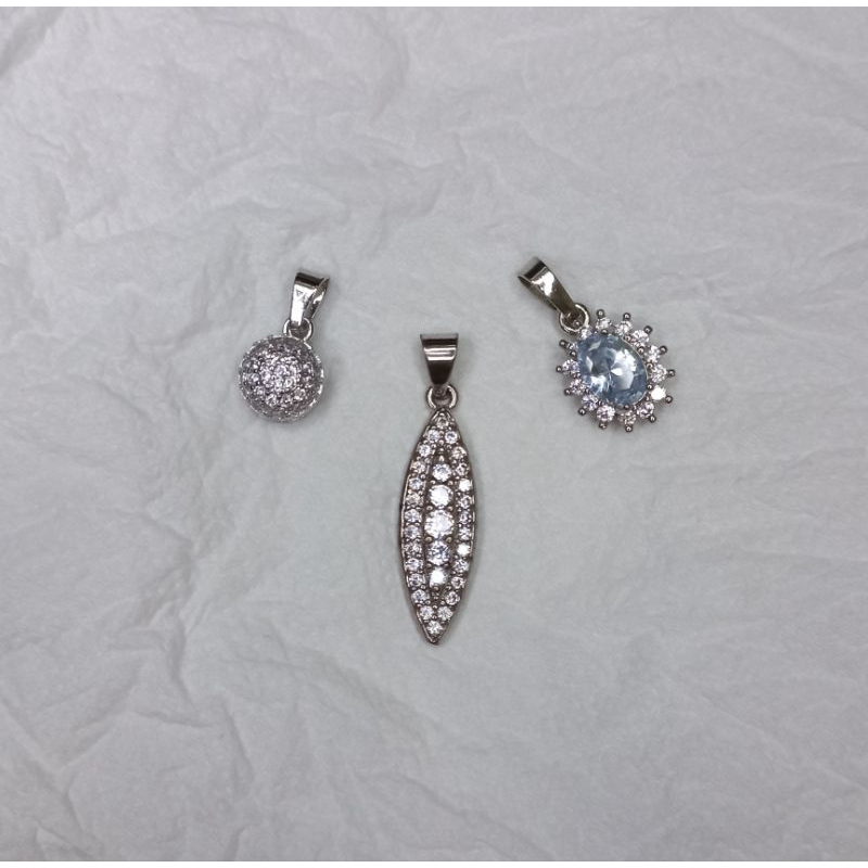Jual Liontin Kalung Silver Model Bulat Elisabet Matahari Isian Berlian ...