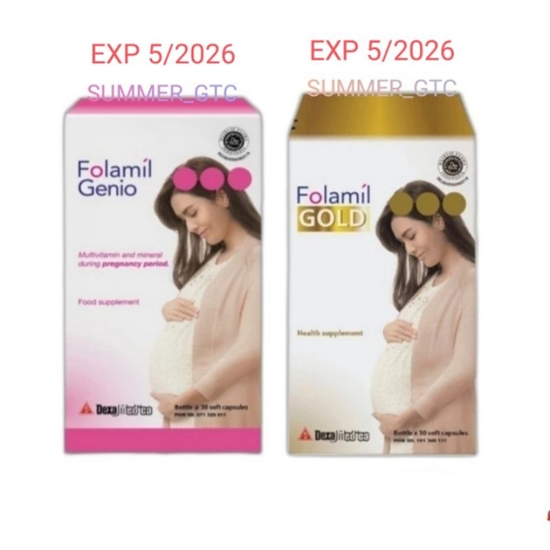 Jual folamil genio gold 30 kapsul supplemen kehamilan isi 30 kapsul ...