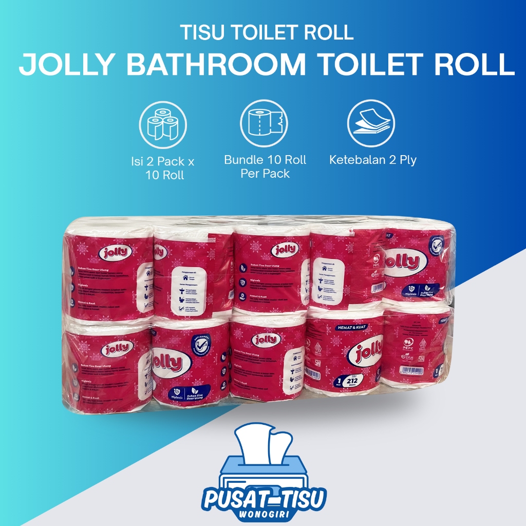 Jual [ 2 PACK ] Tissue Jolly Bathroom 200 Sheet - 1 Pack isi 10 Roll ...
