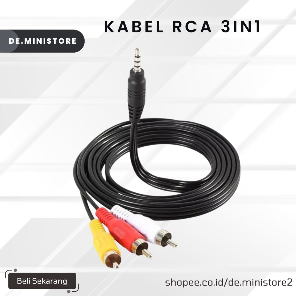 Jual Kabel RCA 3IN1 1.5 Meter Premium Standar 3.5mm in 3Inch | Shopee Indonesia
