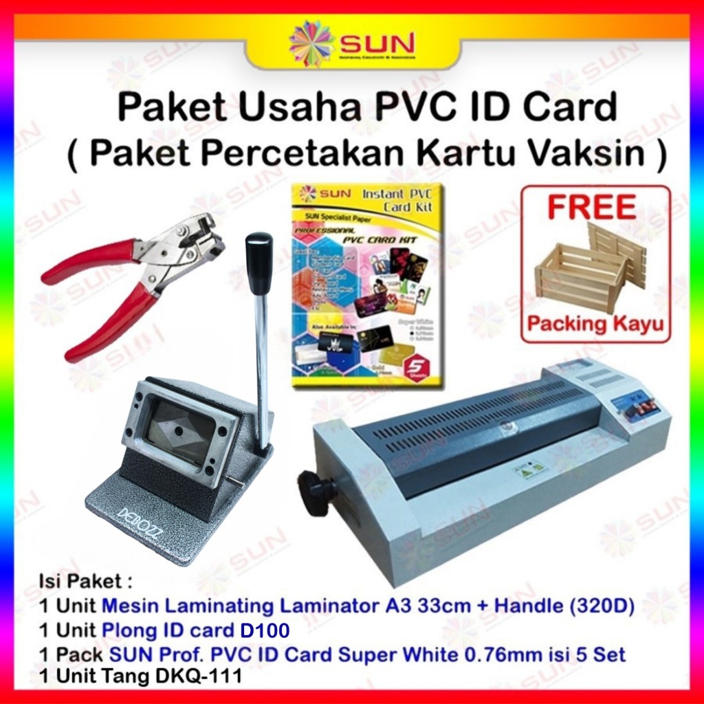 Jual Paket Usaha Cetak PVC ID Card Trdiri dari Mesin Laminating, Alat ...
