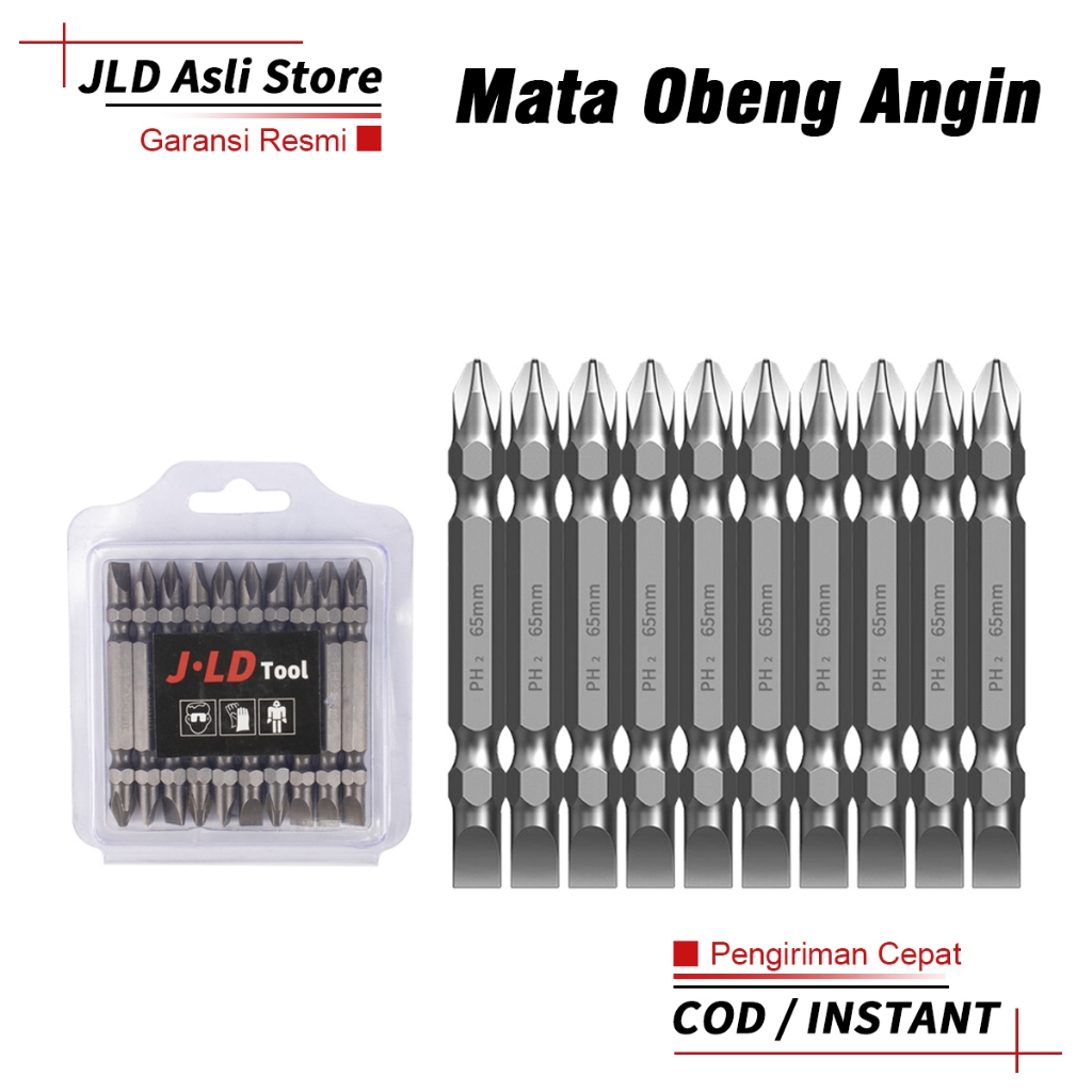 Jual JLD 10PCS Mata Obeng Angin Magnet PH2 65mm Double Ended ...