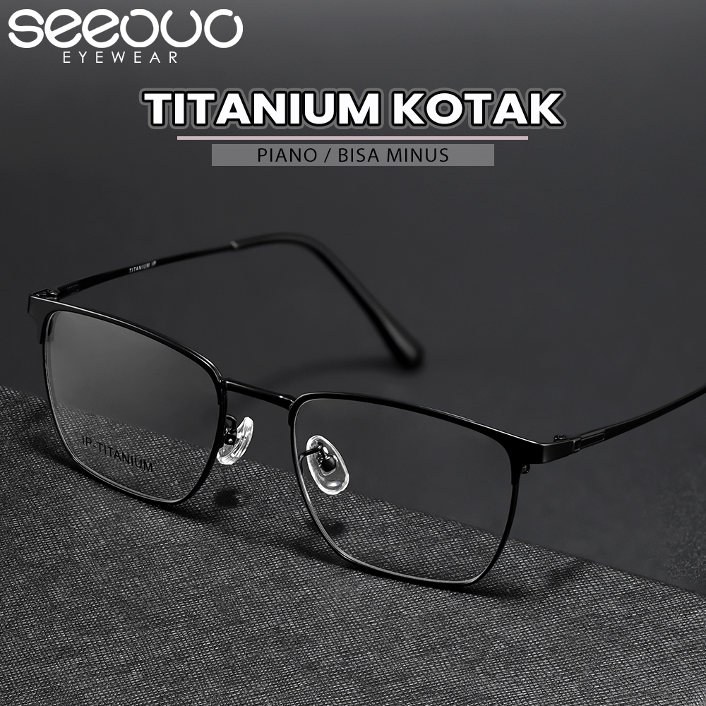Jual Seeouo Kacamata Model Kotak Simple Stylish Fashionable Pria dan Wanita Business Frame ...