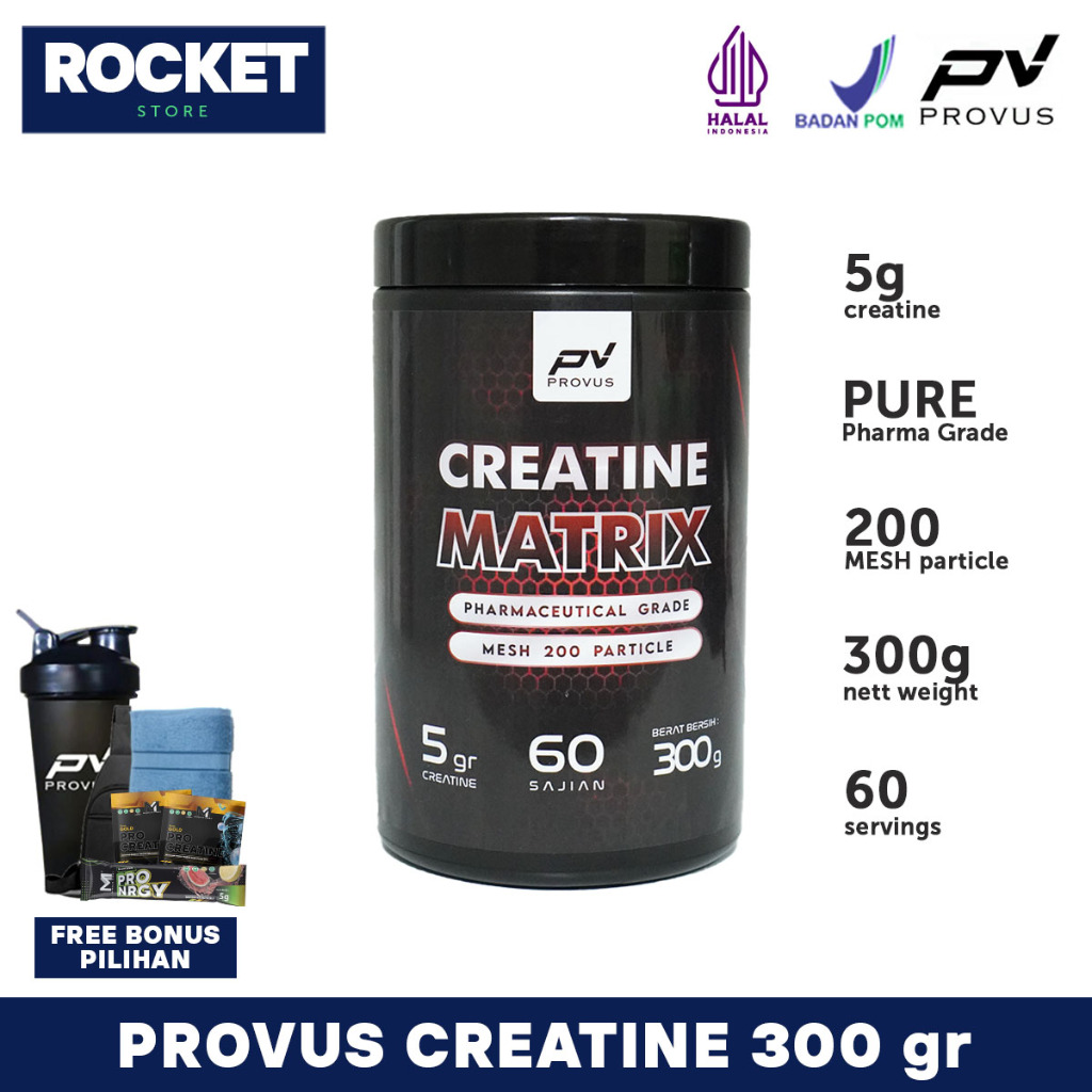 Jual PROVUS Creatine Matrix 300 gr 300 gram 60 serving & 120 gr 24 ...