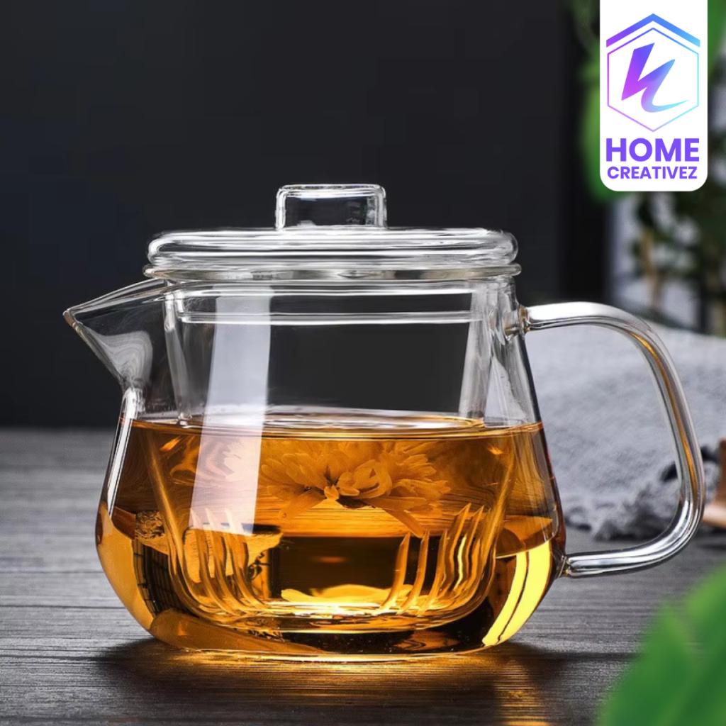 Jual (GARANSI) Homecreativez-YWDL Teko Teh Kaca Tahan Panas Api dengan Saringan Glass Teapot ...