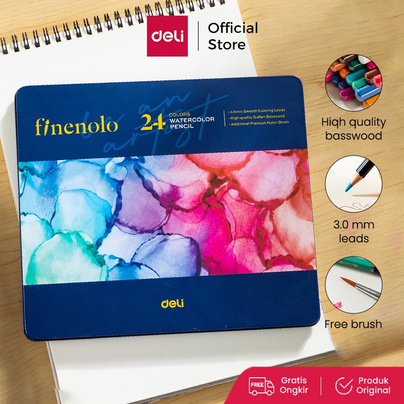 Jual Deli Finenolo Premium Watercolor Pencil / Pensil Warna High Grade ...