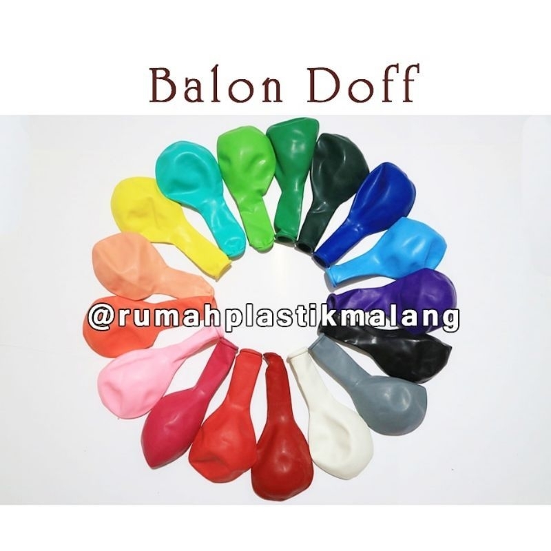 Jual 1pack isi 10 Balon karet latex doff 12inch soft merah orange ...