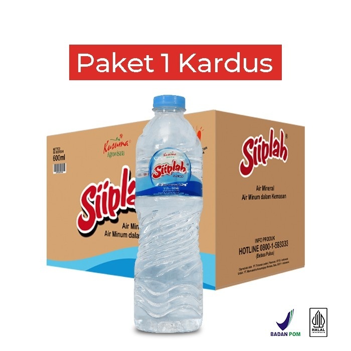 Jual Siiplah Air Mineral Botol 600ml - Paket 1 Karton (24 Botol ...