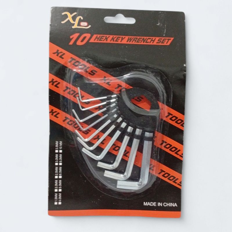 Jual KUNCI L SET HEX KEY RING 10in1 TOOLS WRENCH SET 1 2 3 4 5 6 7 8 9 ...