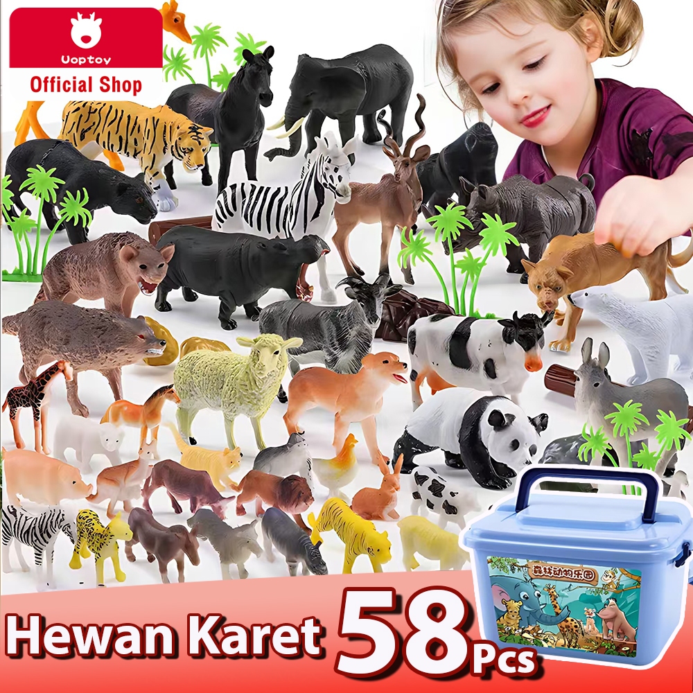 Jual Uoptoy Mainan Hewan Karet Mainan Hewan Kecil Binatang Karet Animal ...