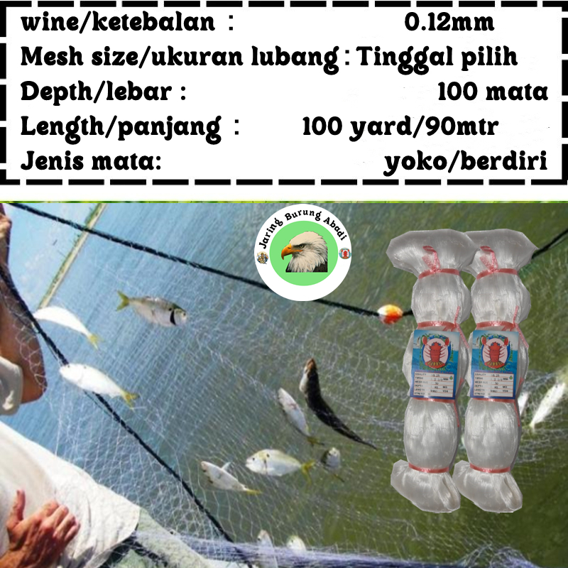Jual Jaring senar jaring burung atau jaring ikan 012 100x100 yoko ...