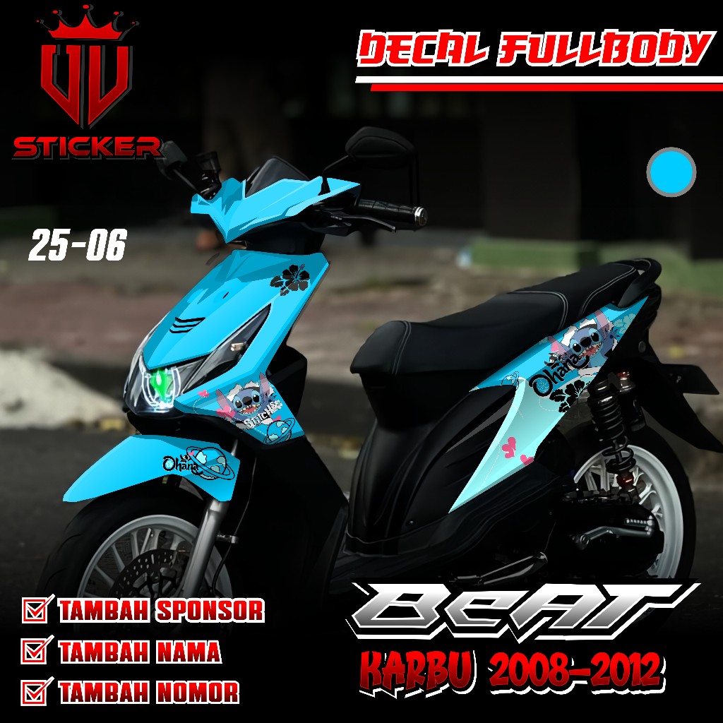 Jual Sticker Decal Full Body Honda Beat Karbu 2008 2009 2010 2011 2012 ...