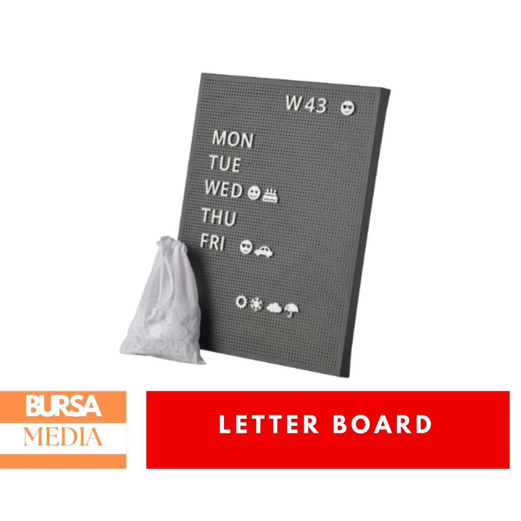 Jual IKSVENSAS Papan Berlubang Dengan Huruf Abu Tua 30x40cm Letter ...