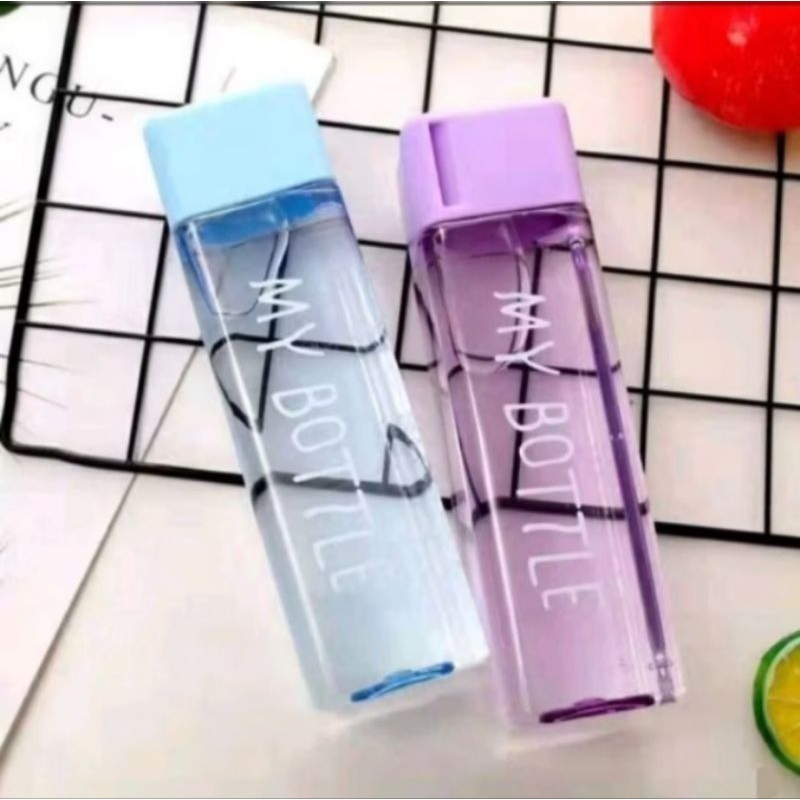 Jual B ( B6 ) MY BOTTLE KOTAK TRANSPARAN WARNA / BOTOL MINUM / TAHAN ...