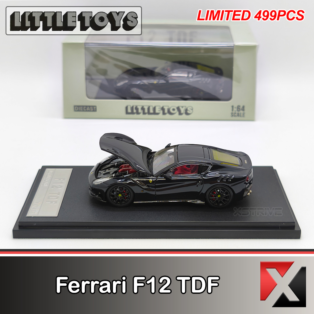 Jual LITTLE TOYS 1:64 Ferrari F12 TDF Black Openable Engine Hood ...