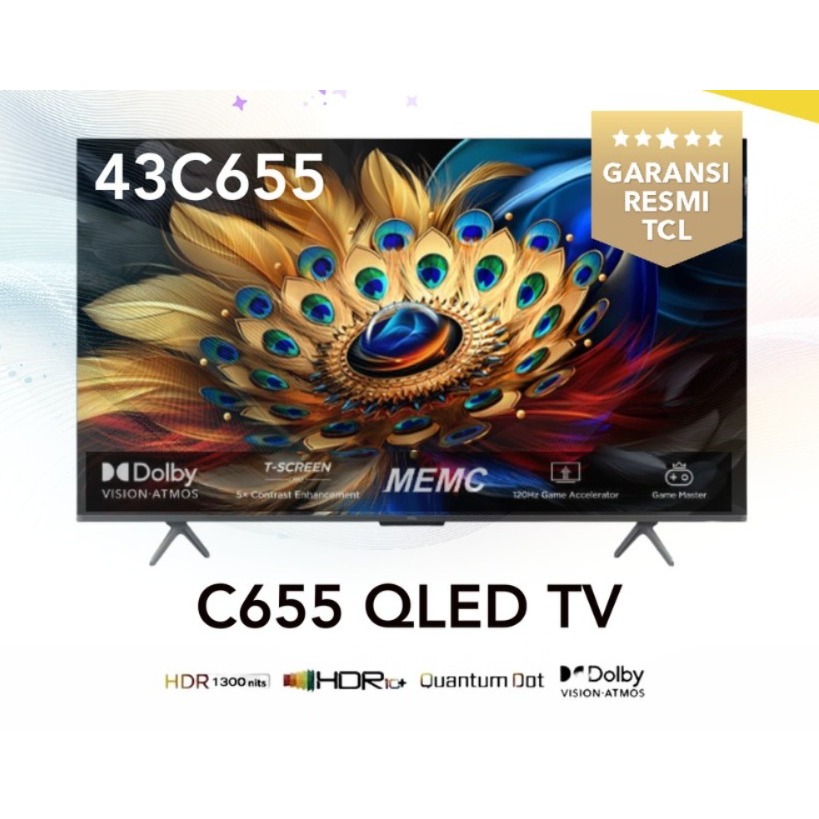 Jual TCL 43C655 QLED PRO 4K UHD 43 inch SMART GOOGLE TV | Shopee Indonesia