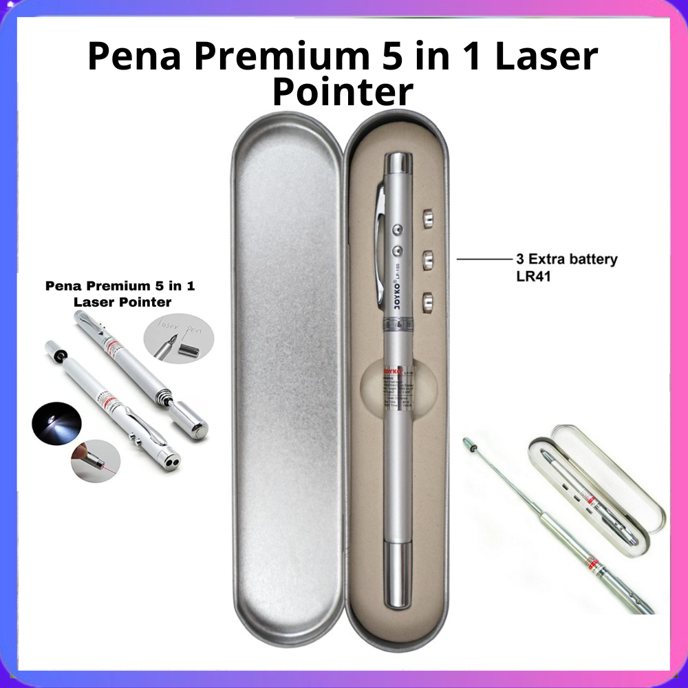Jual Pen Laser Pointer 5 In 1 Penunjuk Laser Senter Pulpen Pointer ...