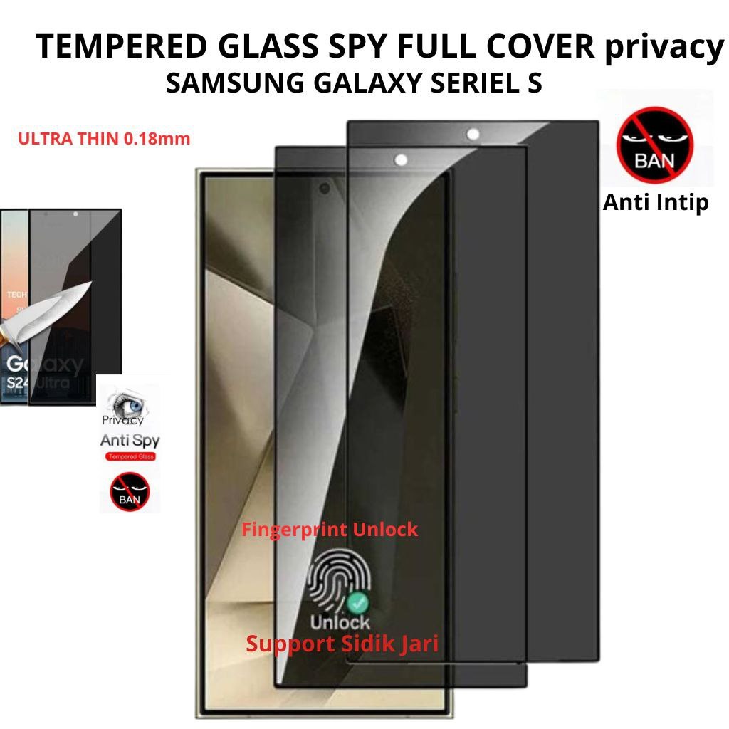 Jual SAMSUNG Tempered Glass full SPY Ultratint 0,8 MM Anti Gores kaca ...