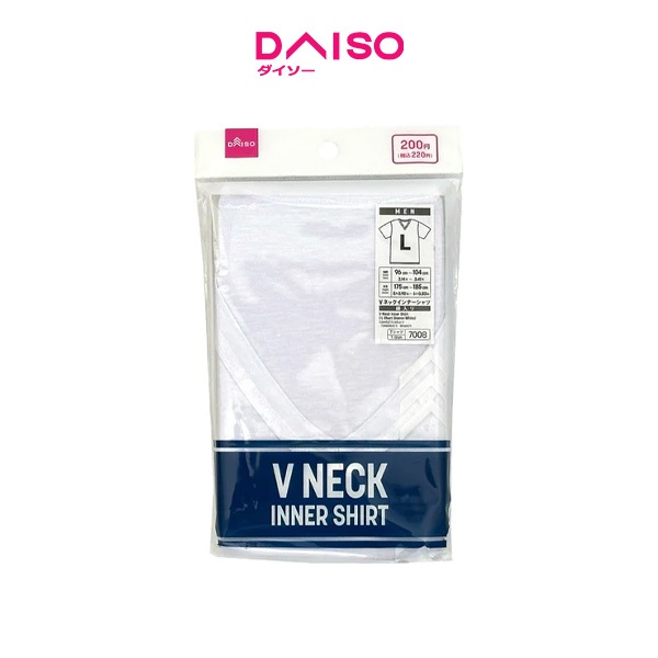 Jual Daiso V Neck Inner Shirt ( L Short Sleeve White) | Shopee Indonesia