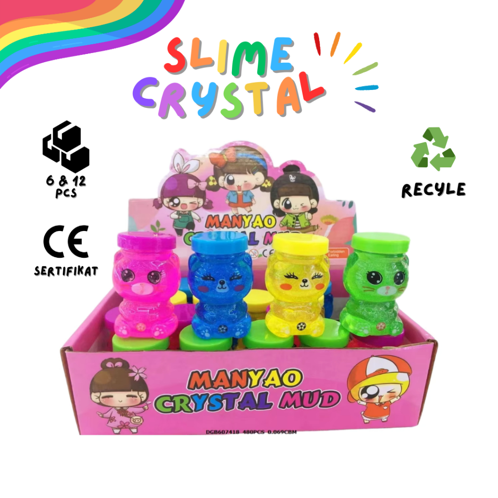 Jual Slime Crystal Playdough 1 Pack isi 12 Pcs Crystal Mud | Shopee Indonesia