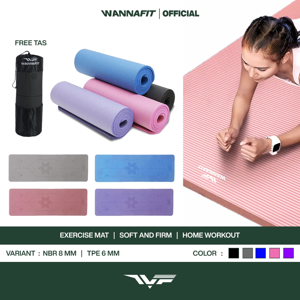 Jual WANNAFIT Matras Yoga NBR 8mm & TPE 6mm | Alat Olahraga Rumah ...