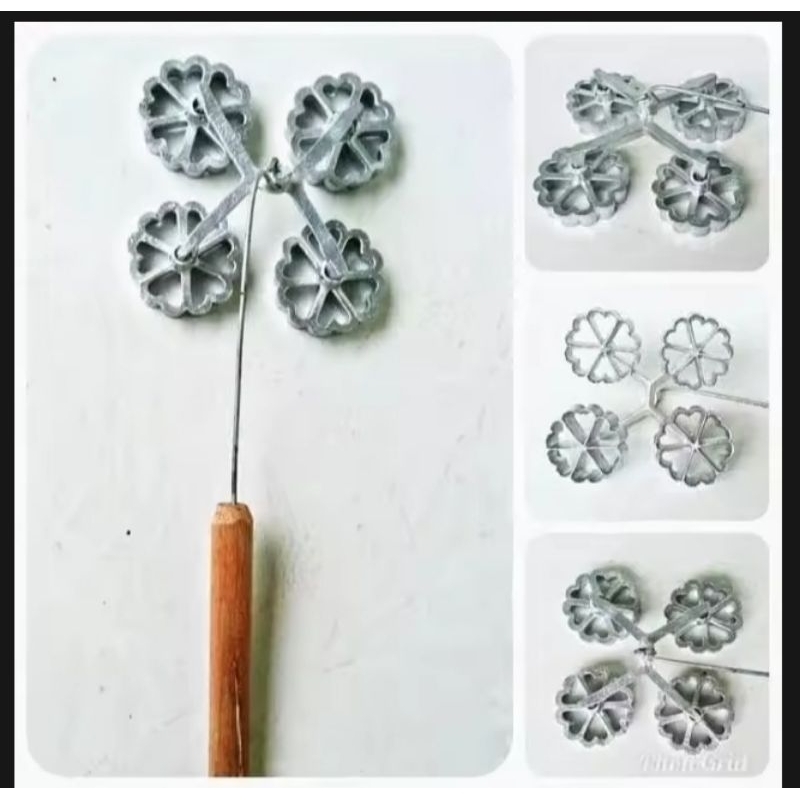 Jual Cetakan Kue Kembang Goyang 4 Cabang Bentuk Bunga Diameter 4 Cm ...