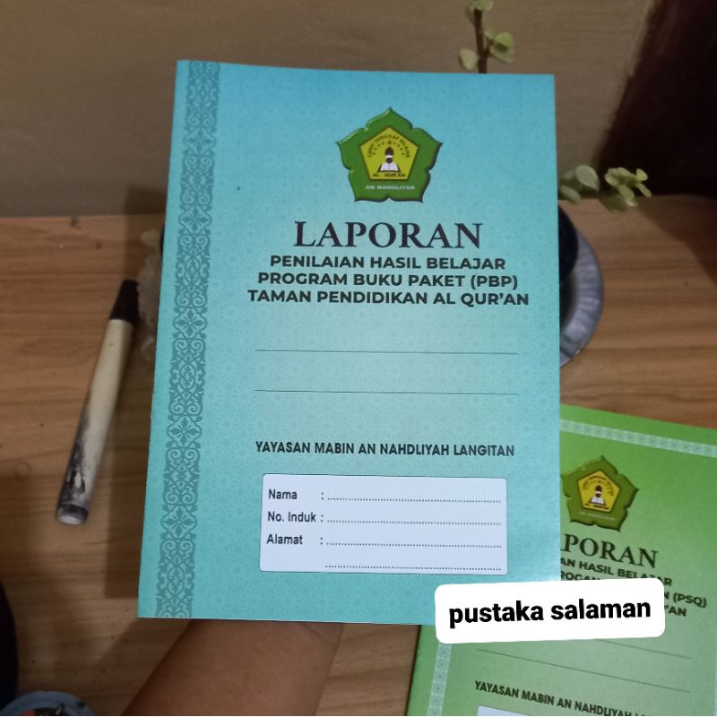 Jual Buku Raport/Laporan Penilaian Hasil Belajar TPQ Program Buku Paket ...