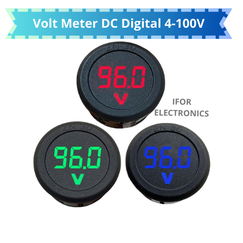 Jual Volt Meter Digital DC Bulat 4-100V DC Display LED | Shopee Indonesia