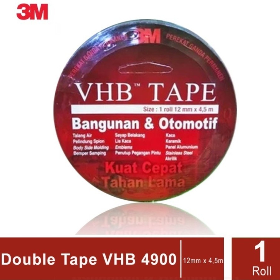 Jual Double tape 3M VHB merah 12mm x 4,5 meter | Shopee Indonesia