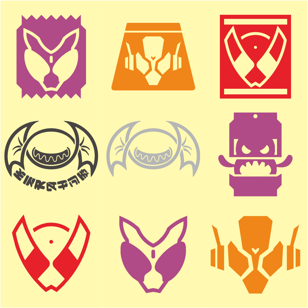 Jual Sticker Stiker Cutting Kamen Rider Gavv Valen Vlam Gochizo Stomach ...