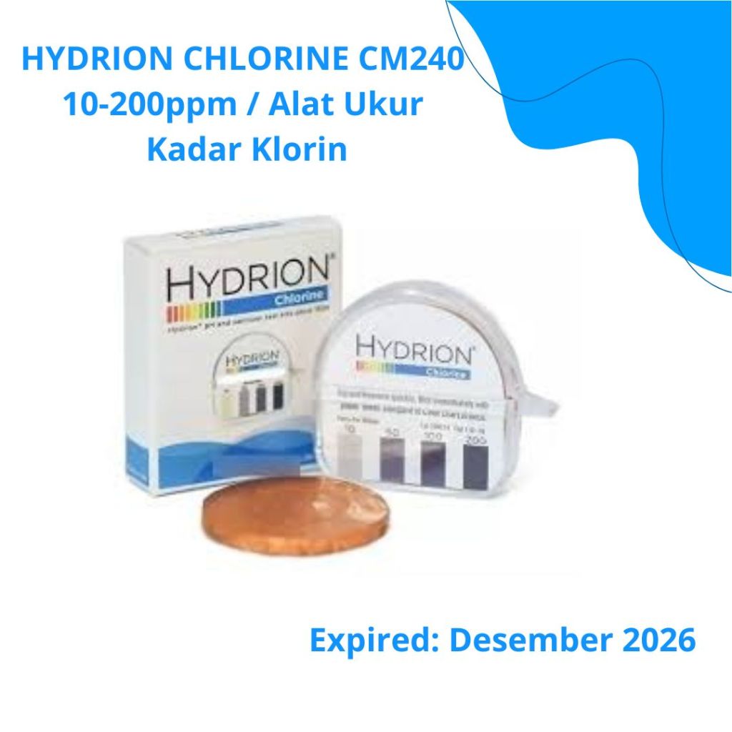 Jual Hydrion Chlorine Paper CM 240 + Refill 10-200ppm / Alat Test ...