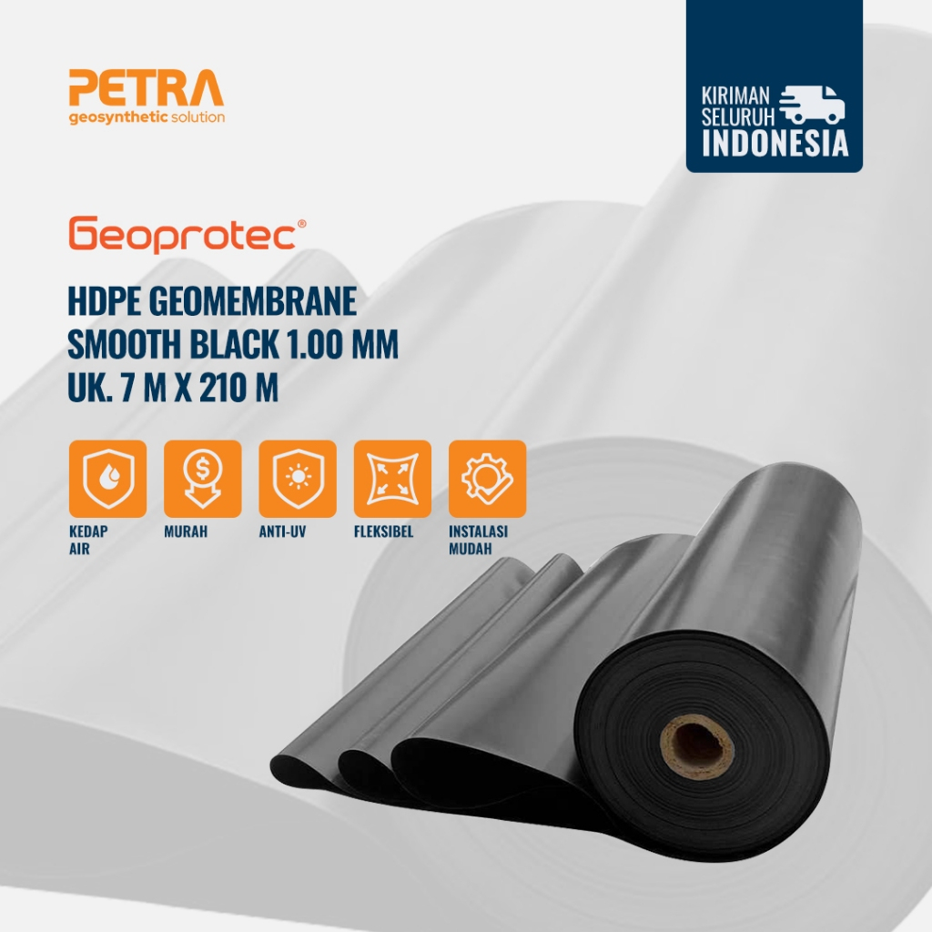 Jual Geomembrane HDPE Geoprotec Smooth Black Tebal 1.00mm | Shopee ...