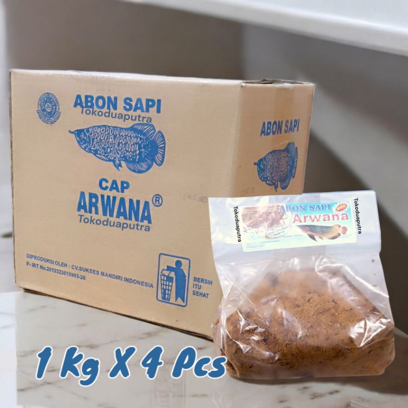 Jual Abon Sapi cap Arwana 1 kg X 4 bungkus | Shopee Indonesia