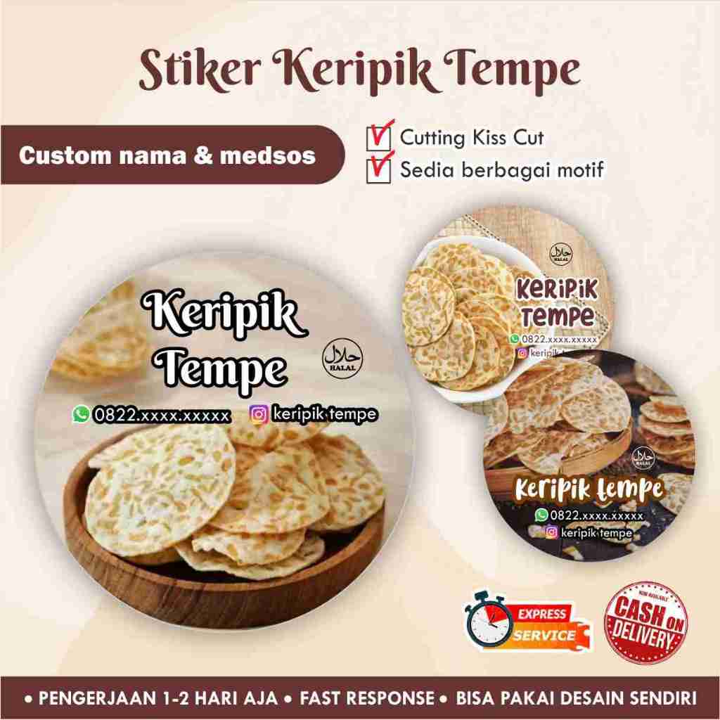 Jual [170 pcs] Stiker Keripik Tempe Cromo bulat / kemasan / Label ...
