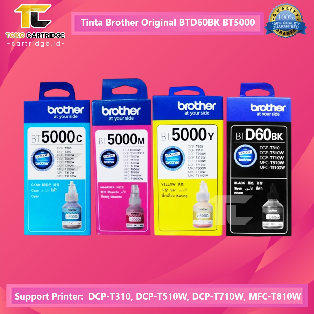 Jual PAKET TINTA CMYK Brother Original BT5000 BTD60BK BT 5000 BTD 60BK ...