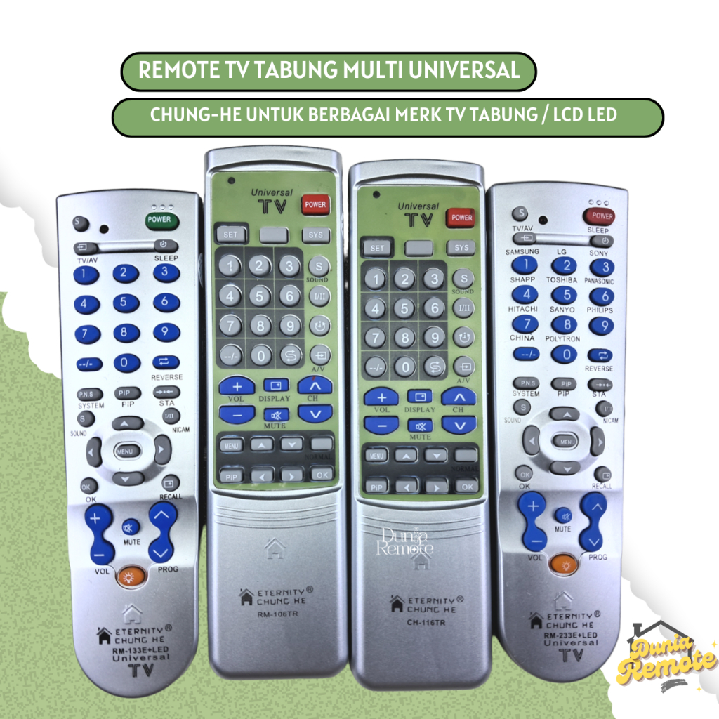 Jual Remot Remot Multi TV Tabung LCD LED ChungHE Serbaguna | Shopee Indonesia