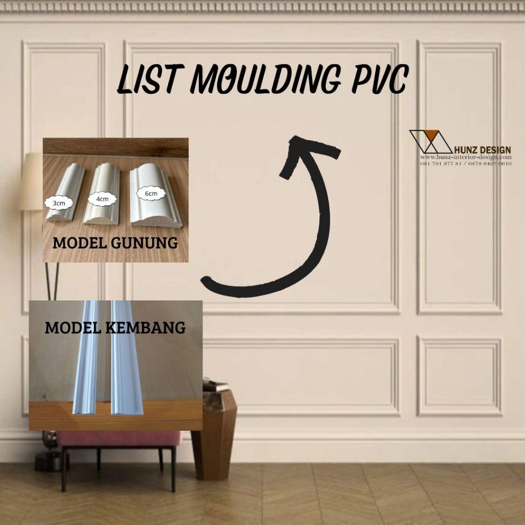 Jual List moulding dinding model KEMBANG DAN GUNUNG 3 meter premium ...
