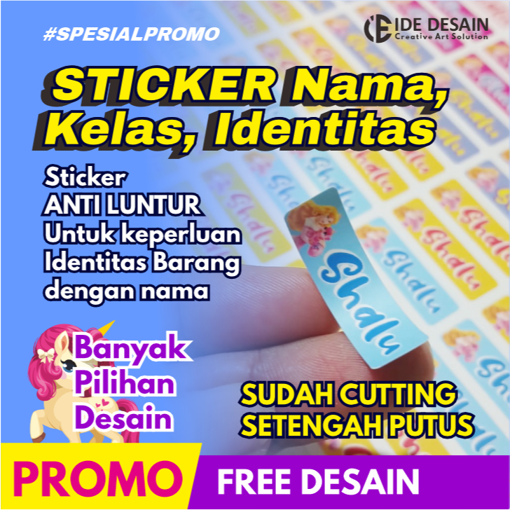Jual STICKER NAMA, LABEL NAMA, KELAS, STICKER IDENTITAS BARANG ANTI ...