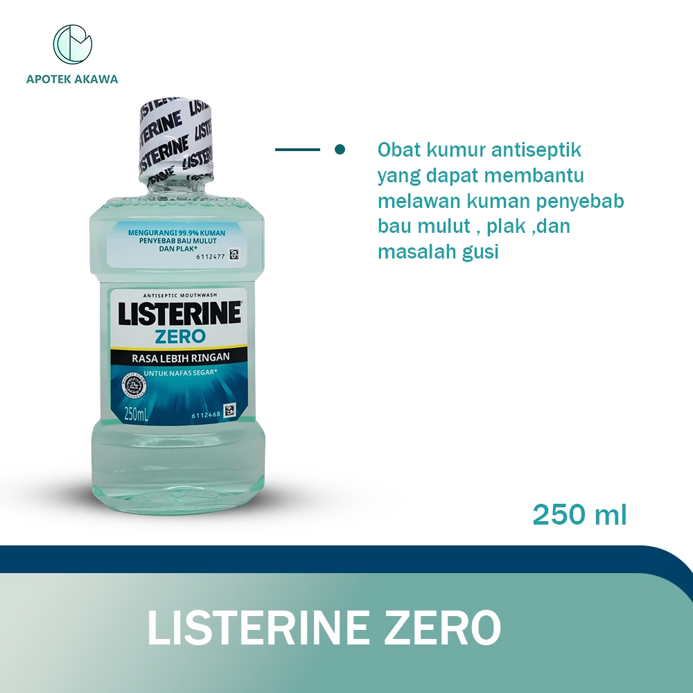 Jual LISTERINE ZERO MOUTHWASH 250 ML / OBAT KUMUR / APOTEK AKAWA ...