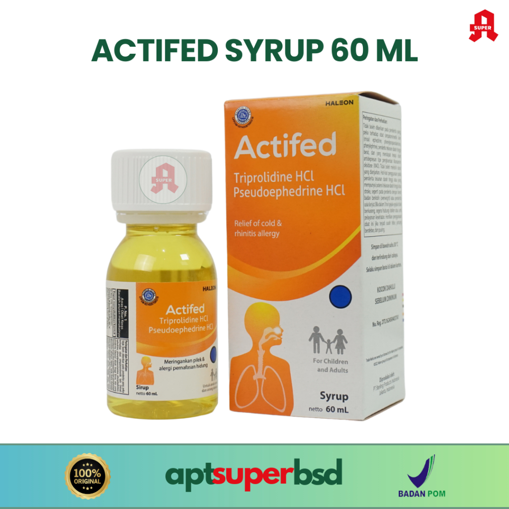 Jual Actifed Sirup (Actifed Kuning) - 60 ml - Obat Pilek dan Alergi ...