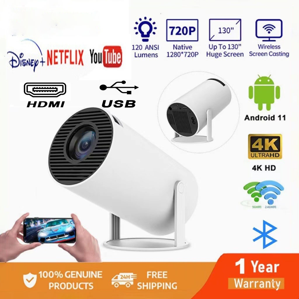 Jual HY300 Proyektor Android 11.0 Bluetooth Proyektor 2.4+5G Wifi 6 ...