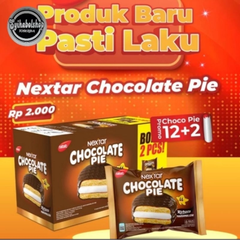 Jual Nextar Chocolate Choco Pie 12 pcs x 28 Gram | Shopee Indonesia
