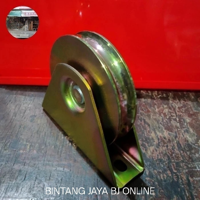 Jual roda pagar bulat 10 cm roda pagar super rel bulat 100 mm galvanish ...