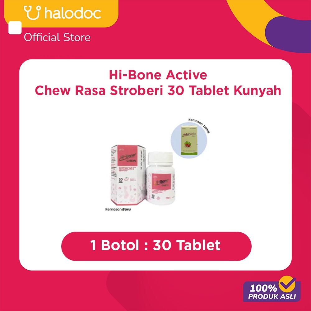 Jual Hi-Bone Active/Chew Rasa Stroberi 30 Tablet Kunyah | Shopee Indonesia