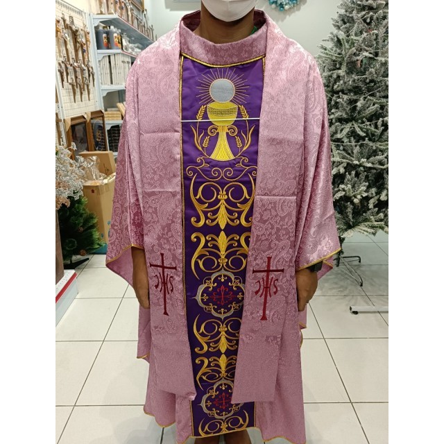 Jual Yeraya Kasula Imam Piala Pink ST dan Stola Jubah Imam Bordir ...