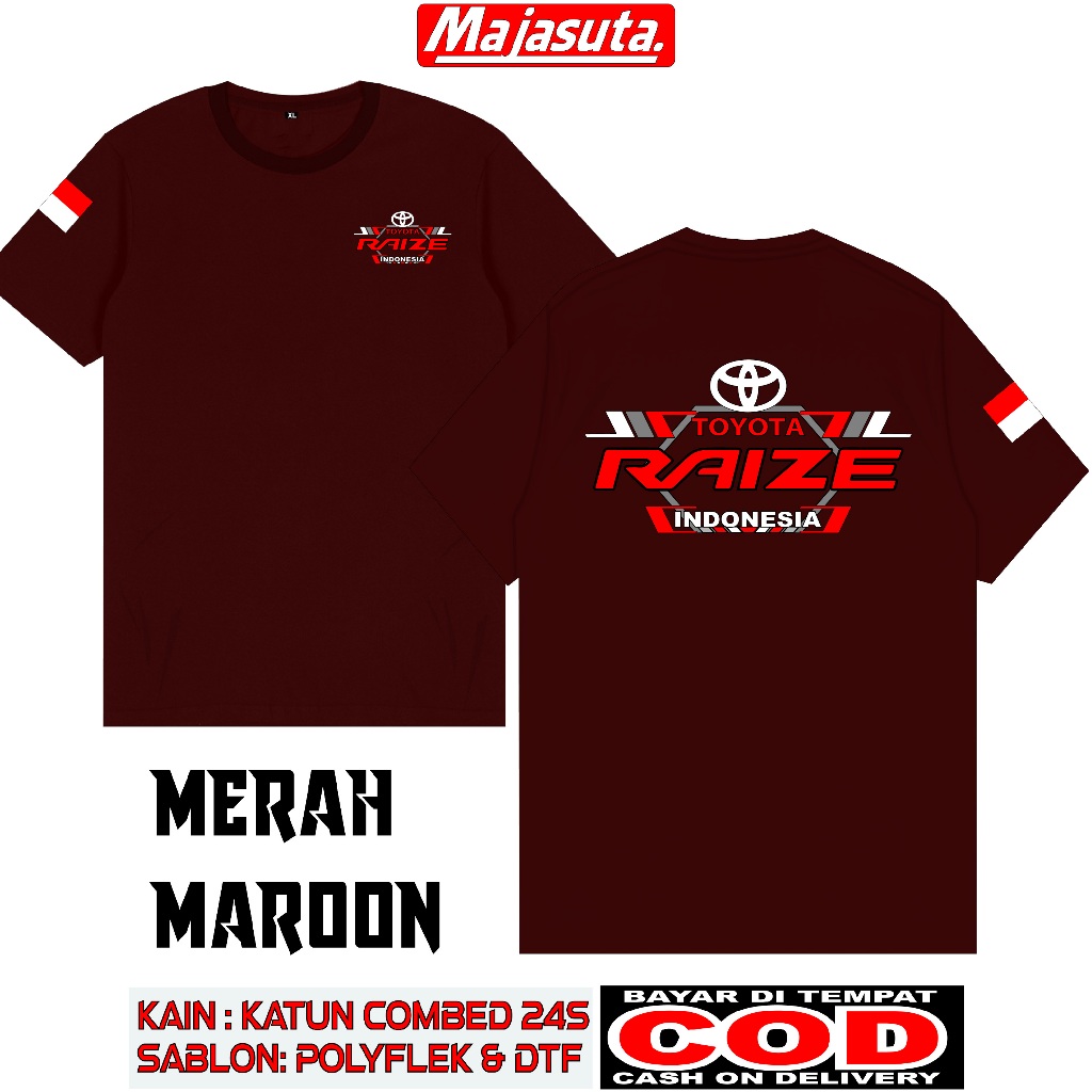 Jual KAOS TOYOTA RAIZE MODEL 2 DTF BAHAN KATUN COMBED 24S TEBAL BISA COD KAOSKEREN KAOSDISTRO ...