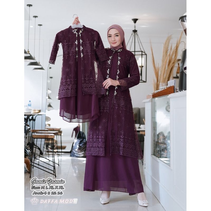 Jual Gamis Outher Couple Ibu dan Anak / Gamis Modern Couple / Gamis ...