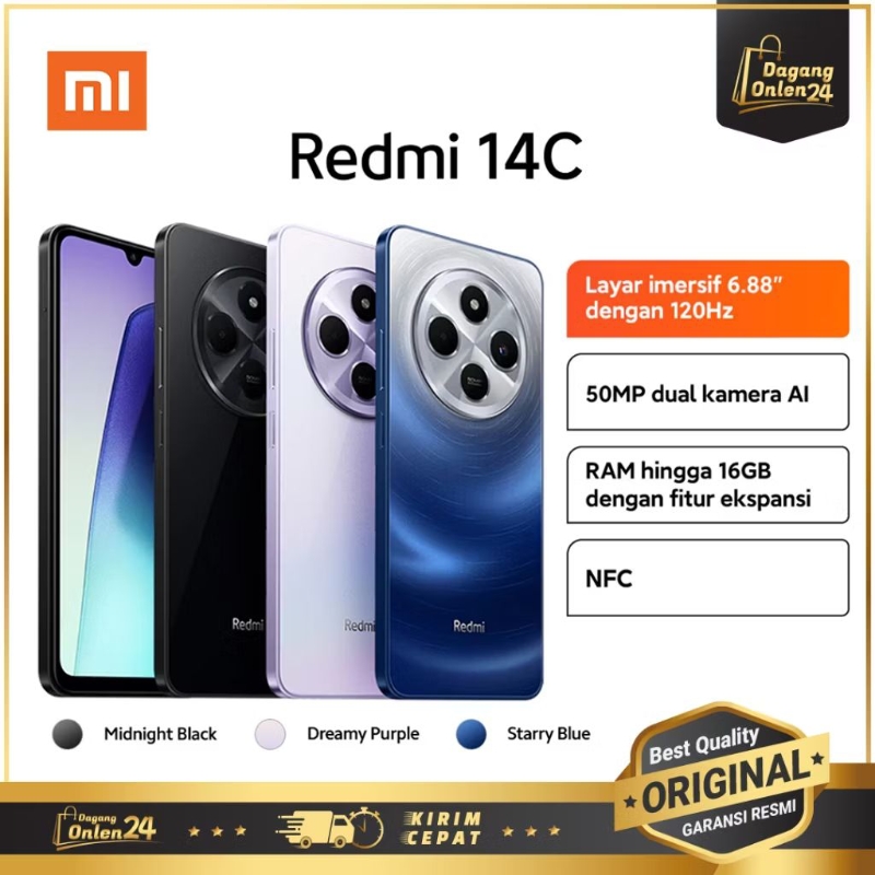 Jual Xiaomi Redmi 14C [8GB+256GB] [6GB+128GB] 5160mAh Battery - Garansi ...