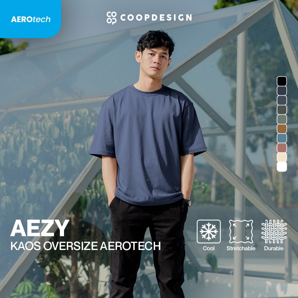 Jual Coop Design - Aezy Kaos Oblong Polos Oversize Aerotech AIRism Best ...